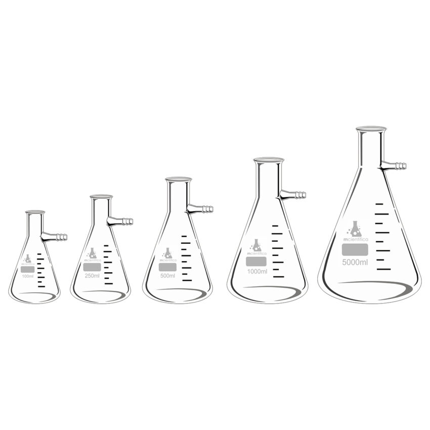 Frasco Kitazato Saída Superior | MogiGlass vidrarias