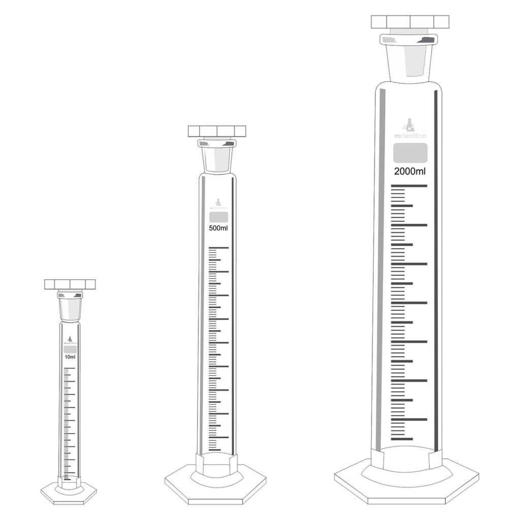 Proveta Graduada Rolha Poli e Base de Vidro | MogiGlass Vidrarias